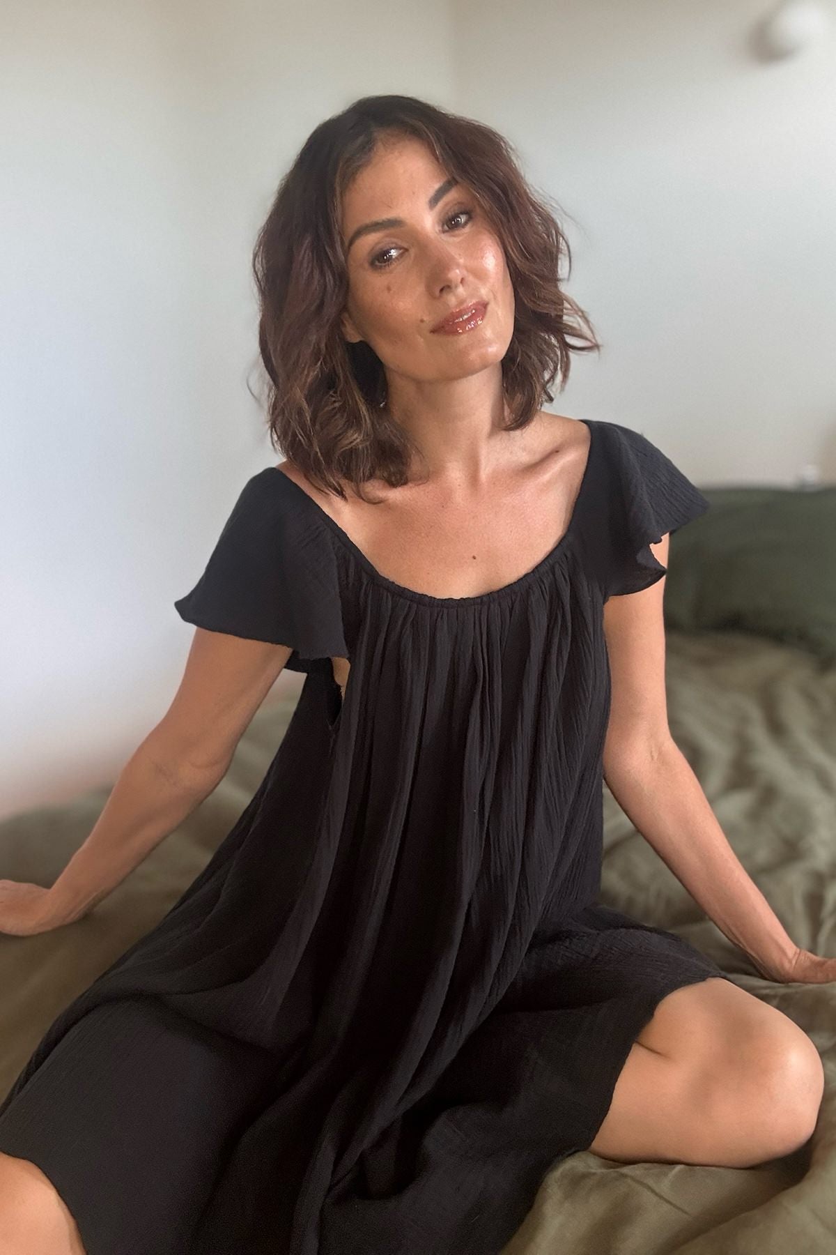Ethereal Frill Nightie BLACK – UNE PIECE